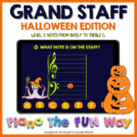 Grand Staff Halloween Edition - Level 1 (Notes with Flashing Pumpkins ...