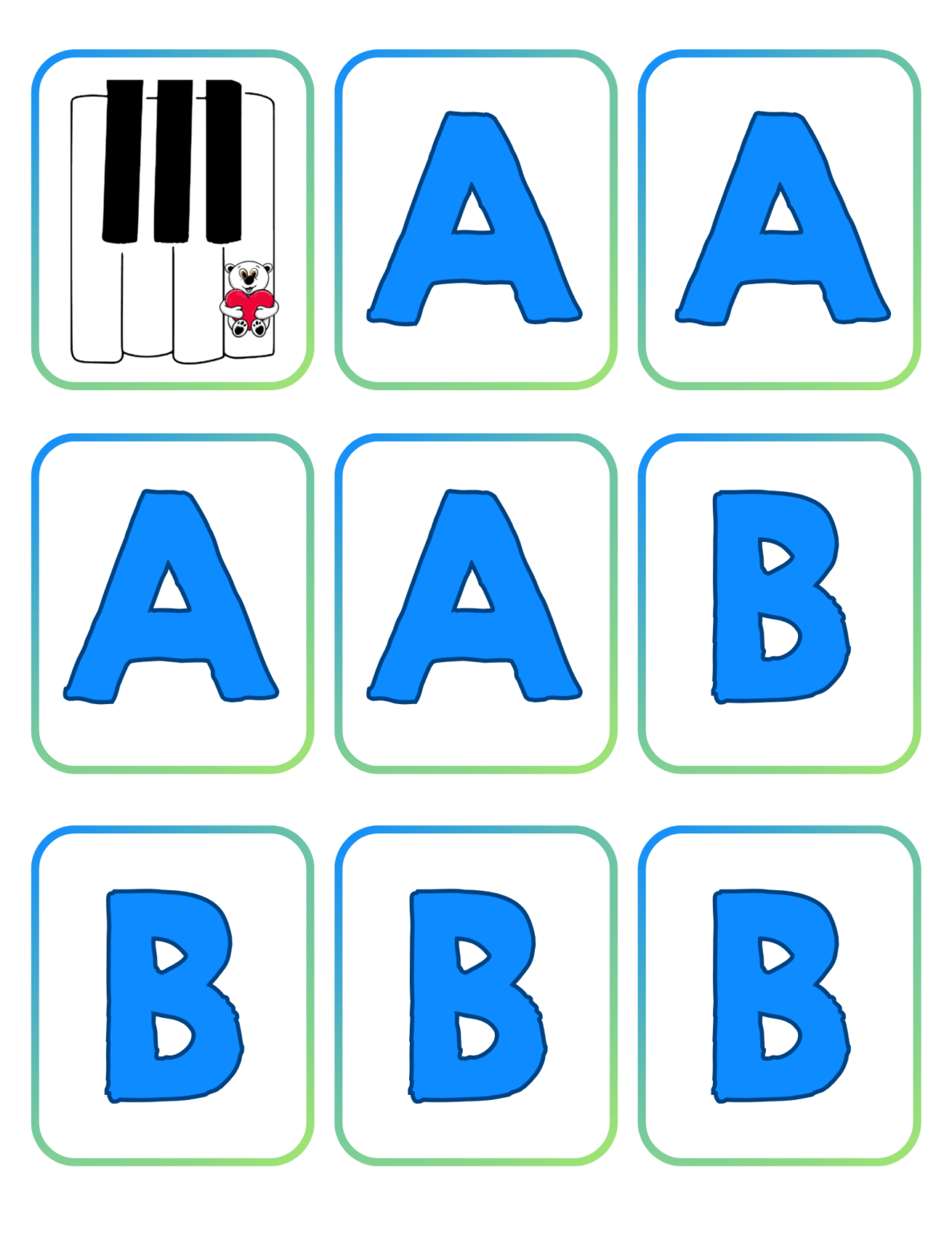 Piano Keys Memory - Cascade Method