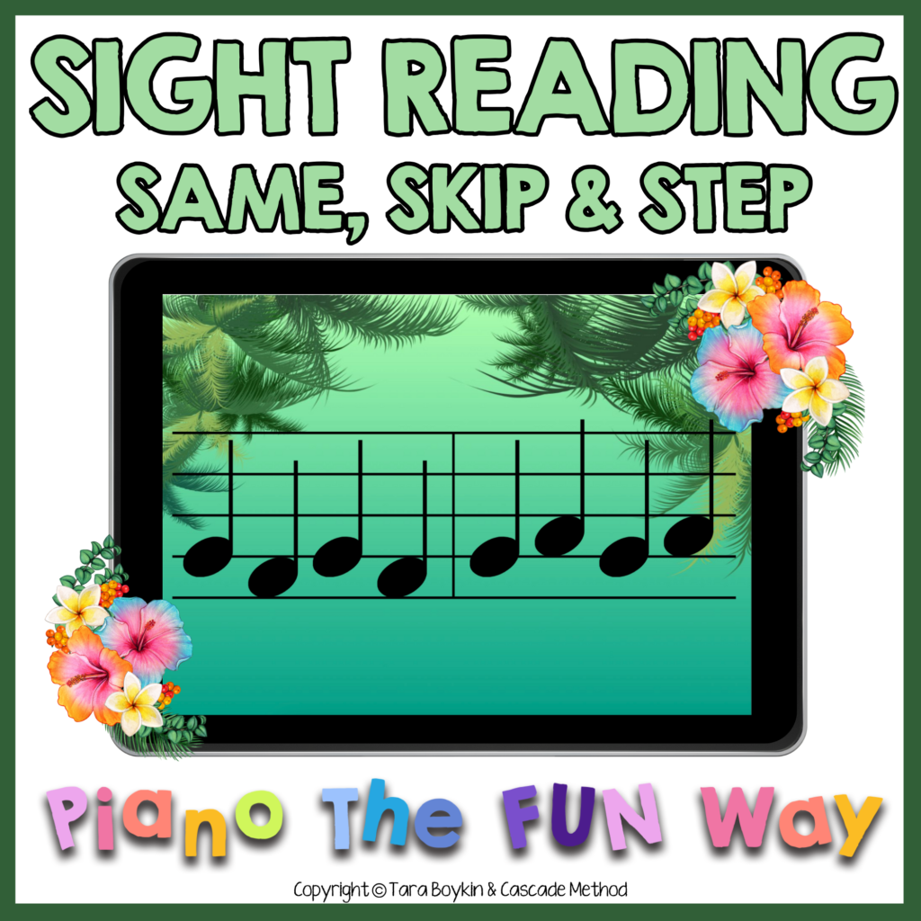 Sight Reading Cards (Same, Skip, Step) Tropical - Cascade Method